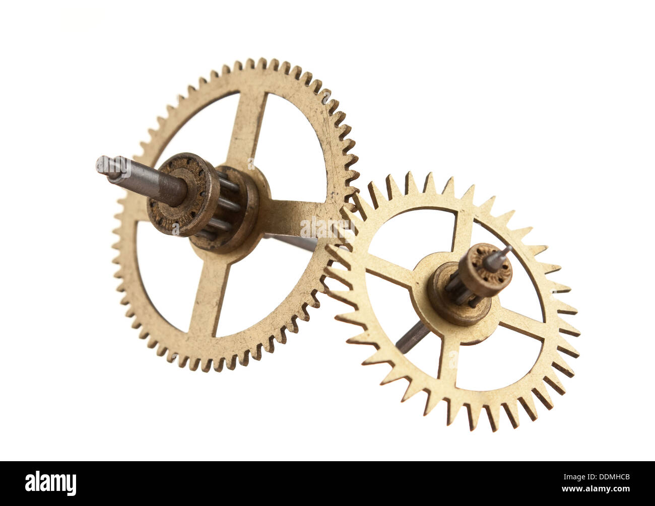 clockwork gears isolated on white background Stock Photo - Alamy