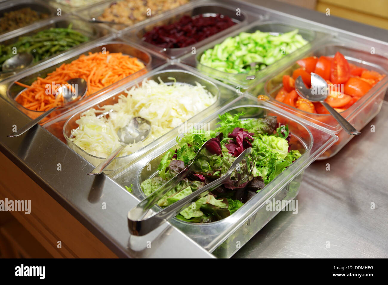 selection of salads in the restaurant Stock Photo - Alamy