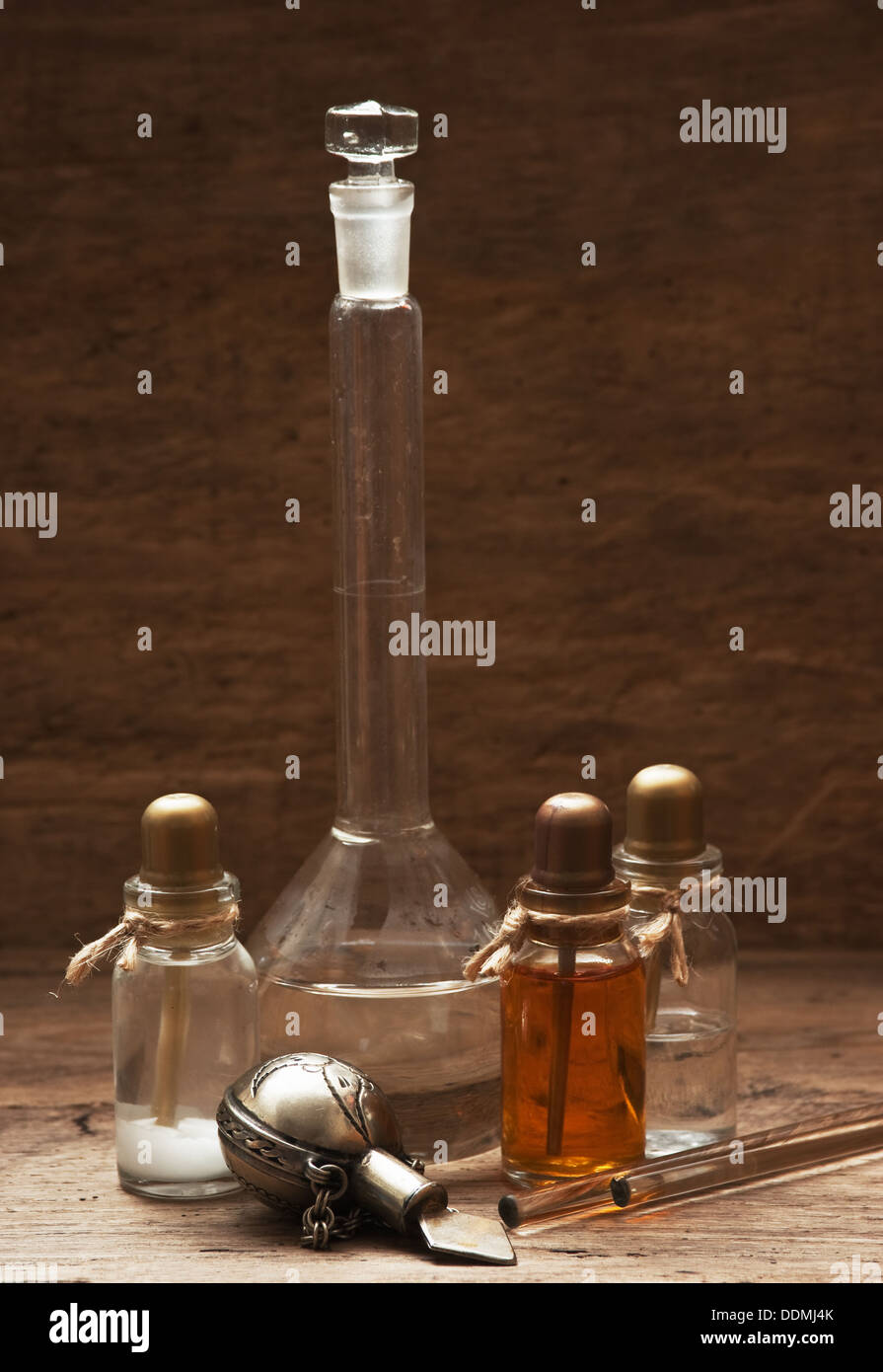 Vials of perfume oils in old fragrance lab Stock Photo - Alamy