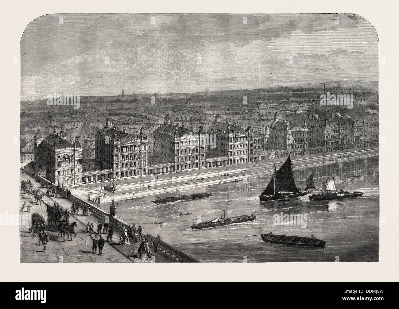 THE NEW ST. THOMAS'S HOSPITAL, LONDON, UK, 1865, BY HENRY CURREY ...