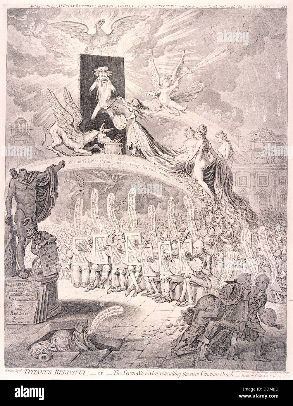 Artists in front of the Royal Academy, Somerset House, London, 1797 ...