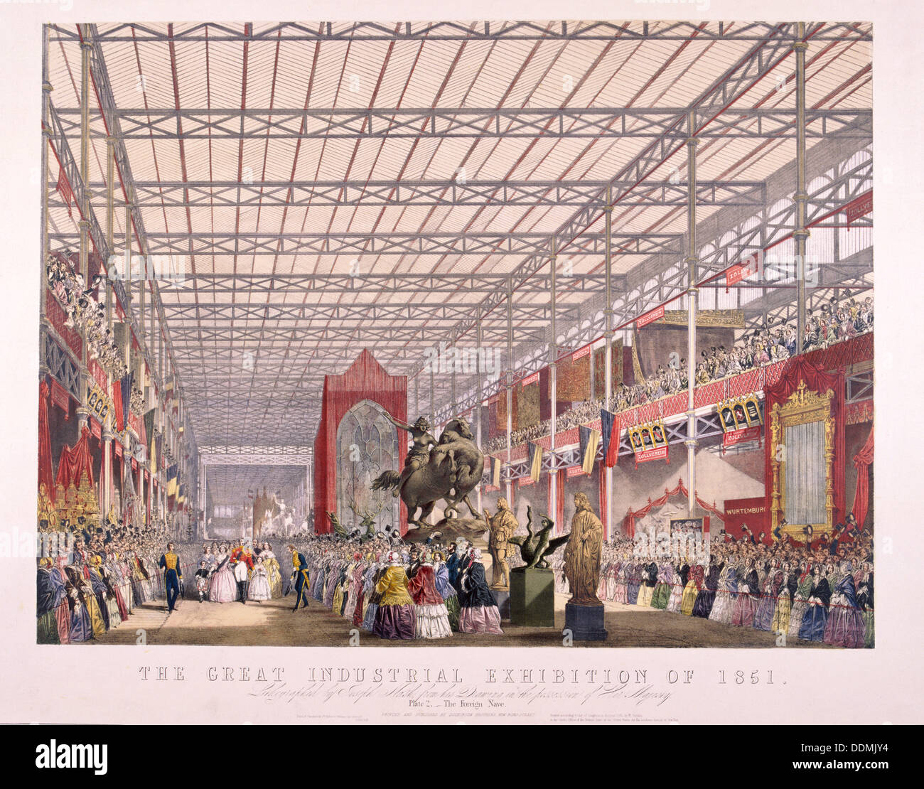 Great Exhibition, Crystal Palace, Hyde Park, London, 1851. Artist Stock ...