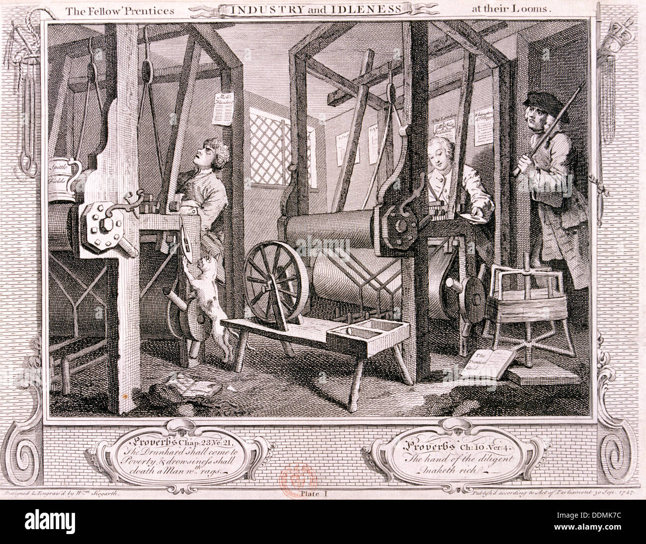 'The fellow 'prentices at their looms', plate I of Industry and ...