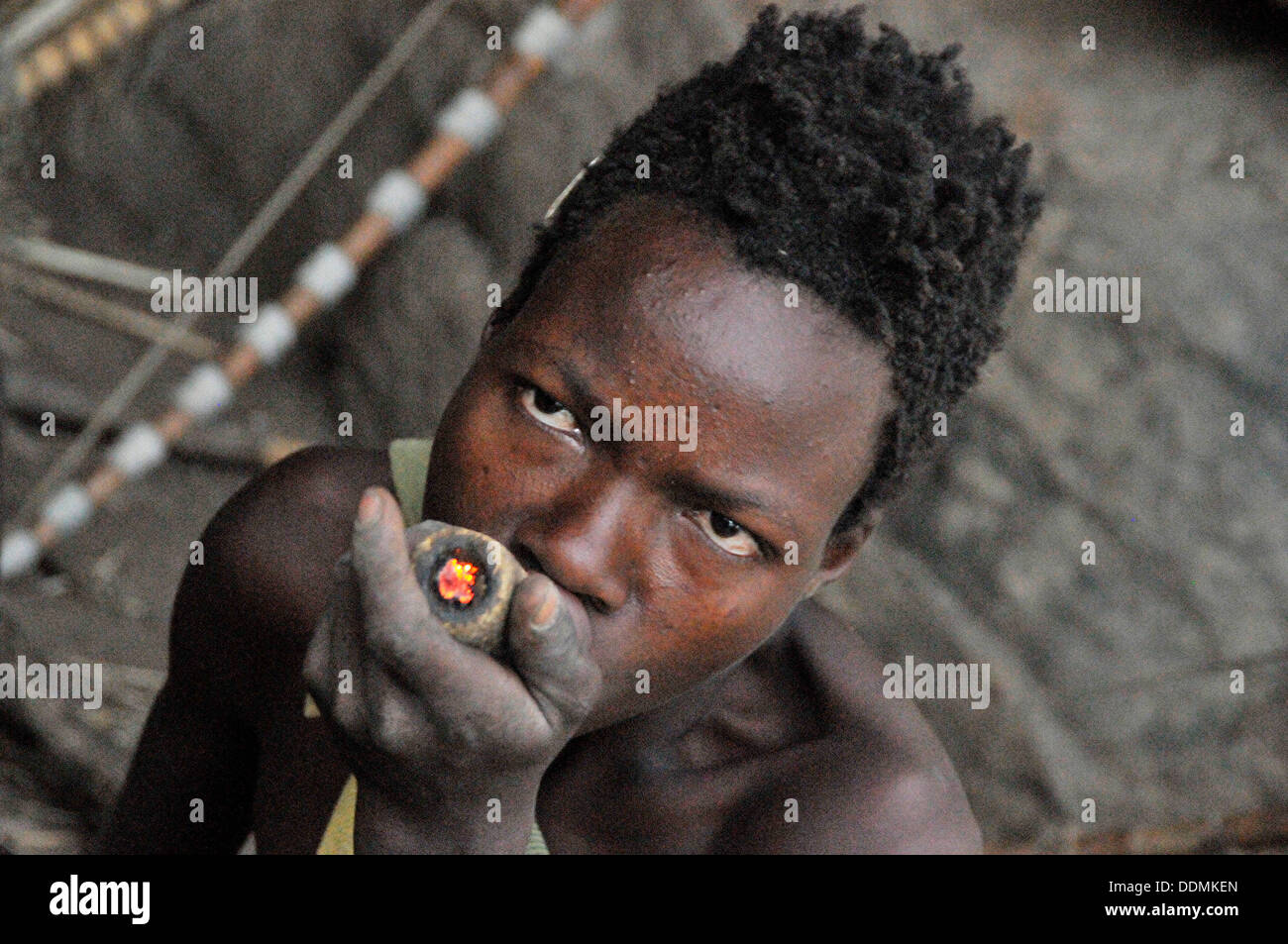 African tribe marijuana pipe. Tanzania Collection Stock Photo - Alamy