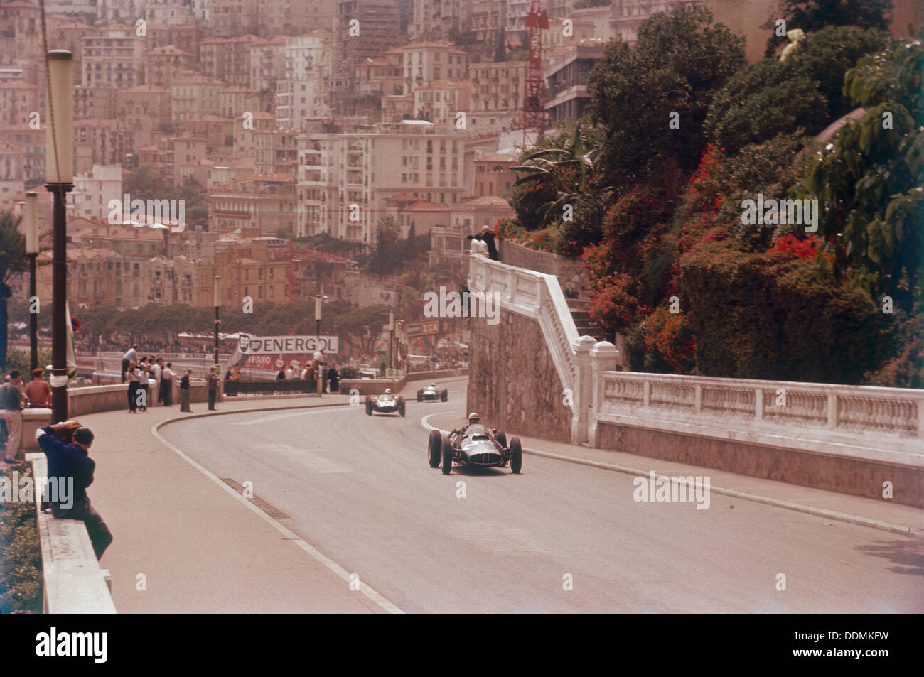 Racing cars on the road track at the Monaco Grand Prix, Monte Carlo ...