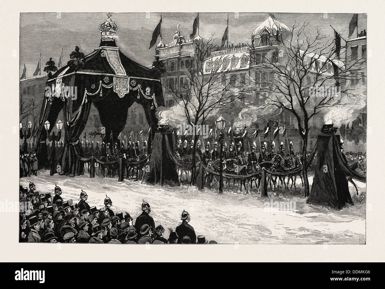 THE DEATH OF THE EMPEROR WILLIAM,THE PROCESSION PASSING THROUGH THE ...
