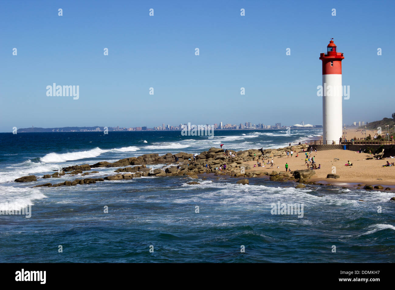The lighthouse at Umhlanga Rocks, near Durban South Africa Stock Photo ...