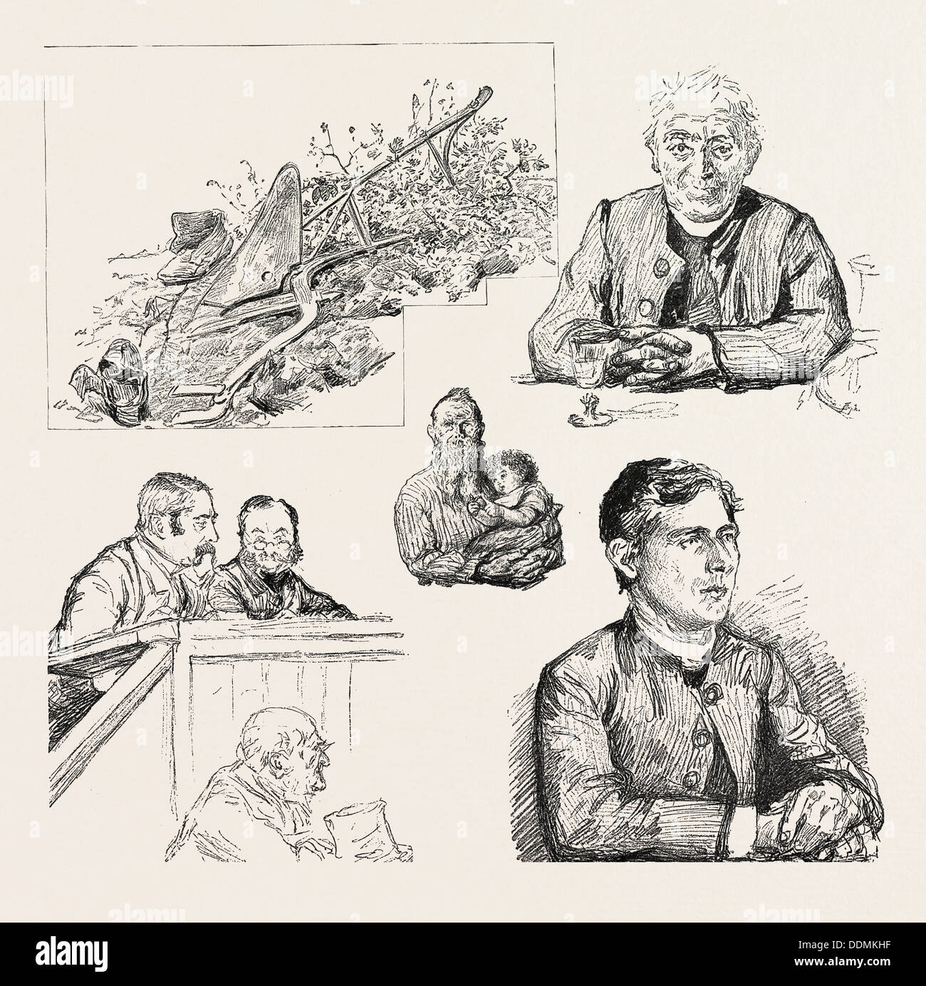 STUDIES FROM LIFE IN IRELAND, 1888 engraving Stock Photo - Alamy