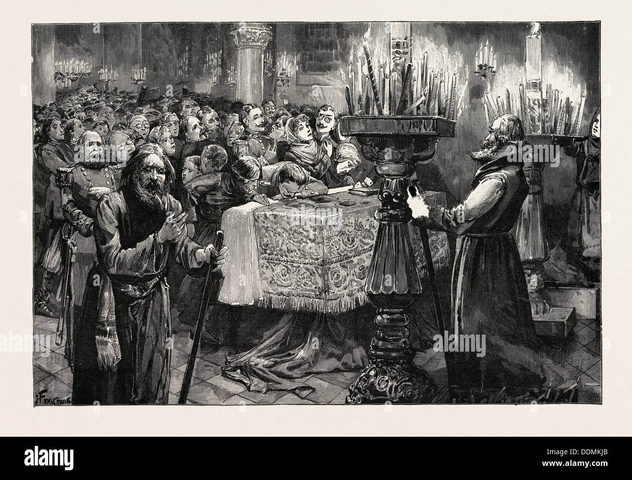 EASTER SERVICES IN SOUTH RUSSIA, KISSING THE BODY OF CHRIST, 1888 ...