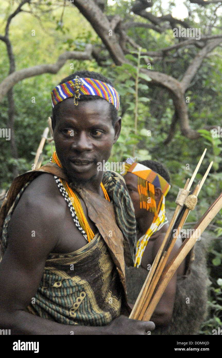The Hadza (Hadzabe) tribe of Lake Eyasi Tanzania collection Stock Photo ...
