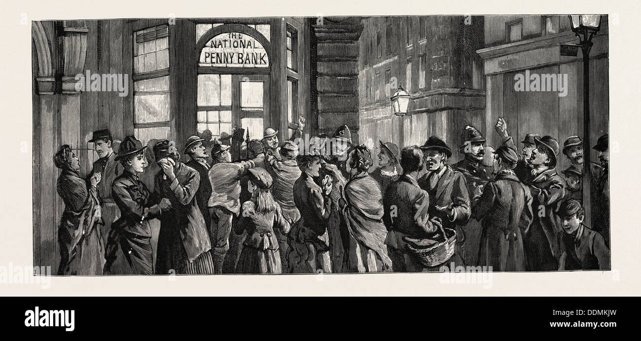 THE RUN ON THE NATIONAL PENNY BANK, STRUTTON GROUND, WESTMINSTER ...