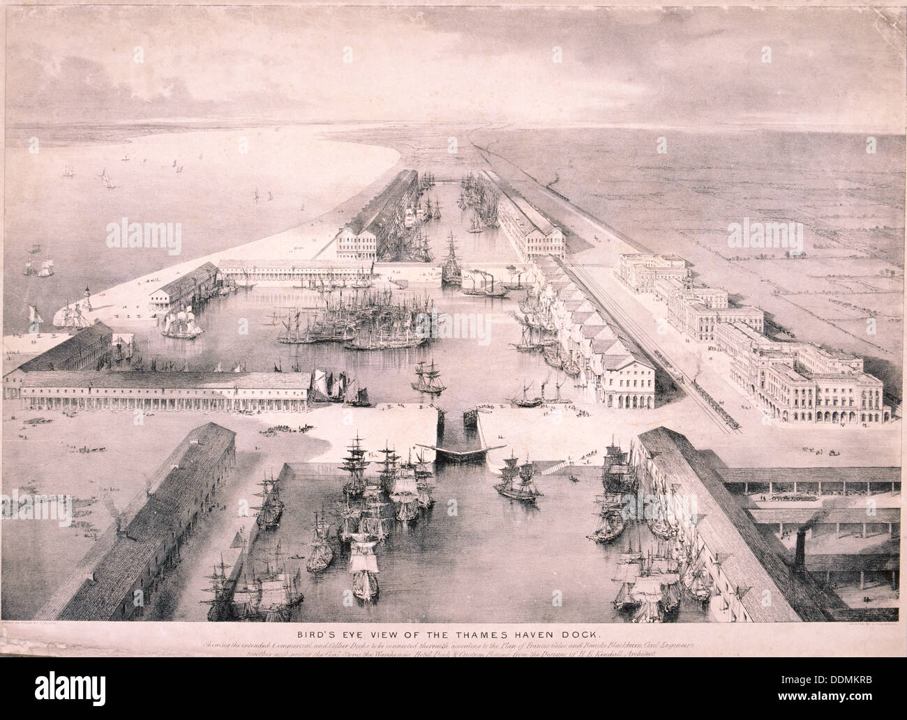 Thames Haven Dock, London, c1830. Artist: Thomas Allom Stock Photo - Alamy