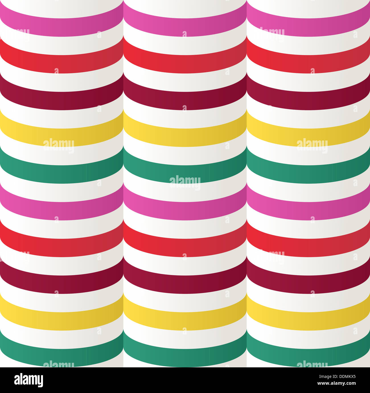 Vintage 3D optic effect with wave shapes seamless pattern background ...