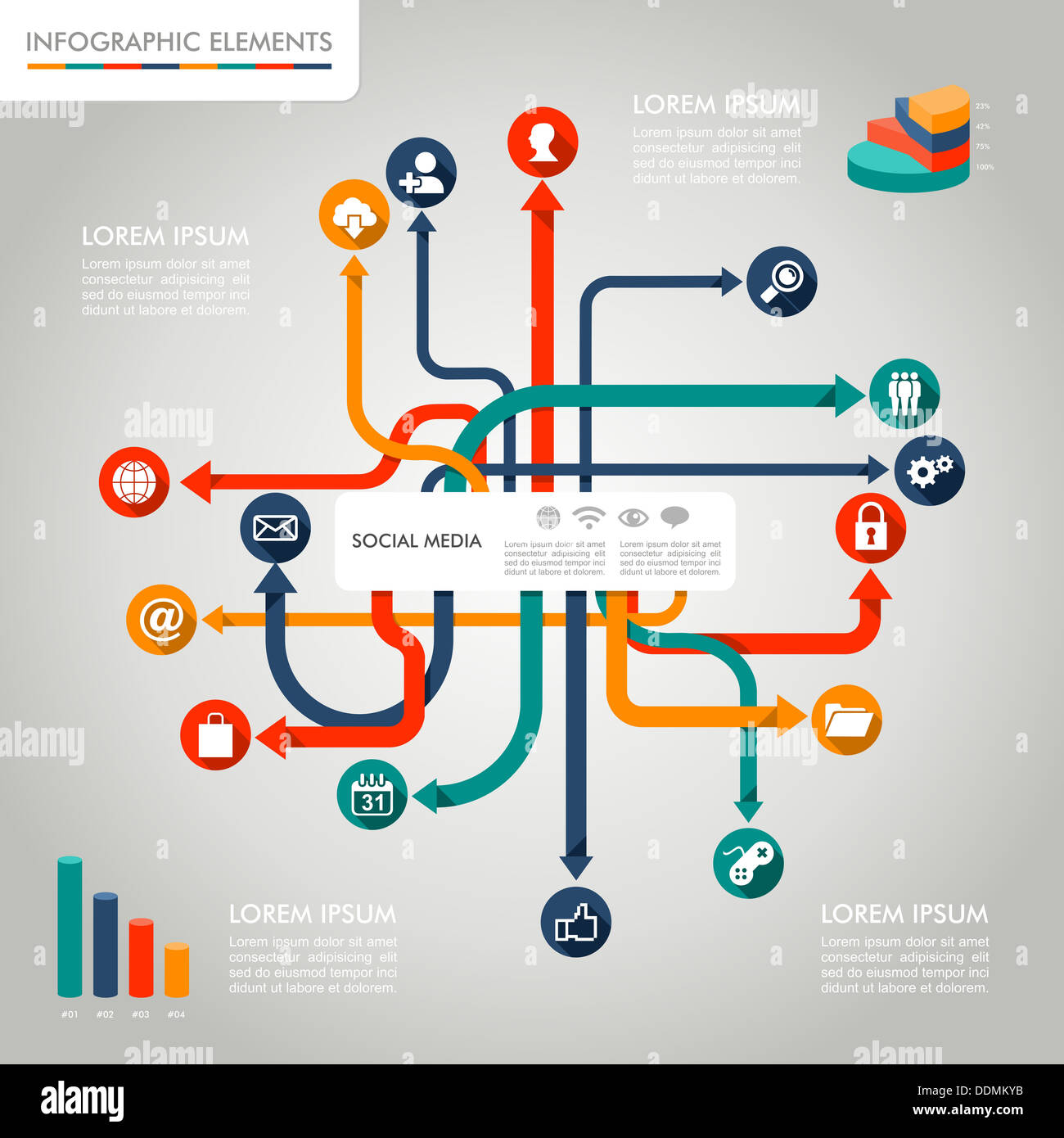 Social media networks infographic diagram with information graphics ...