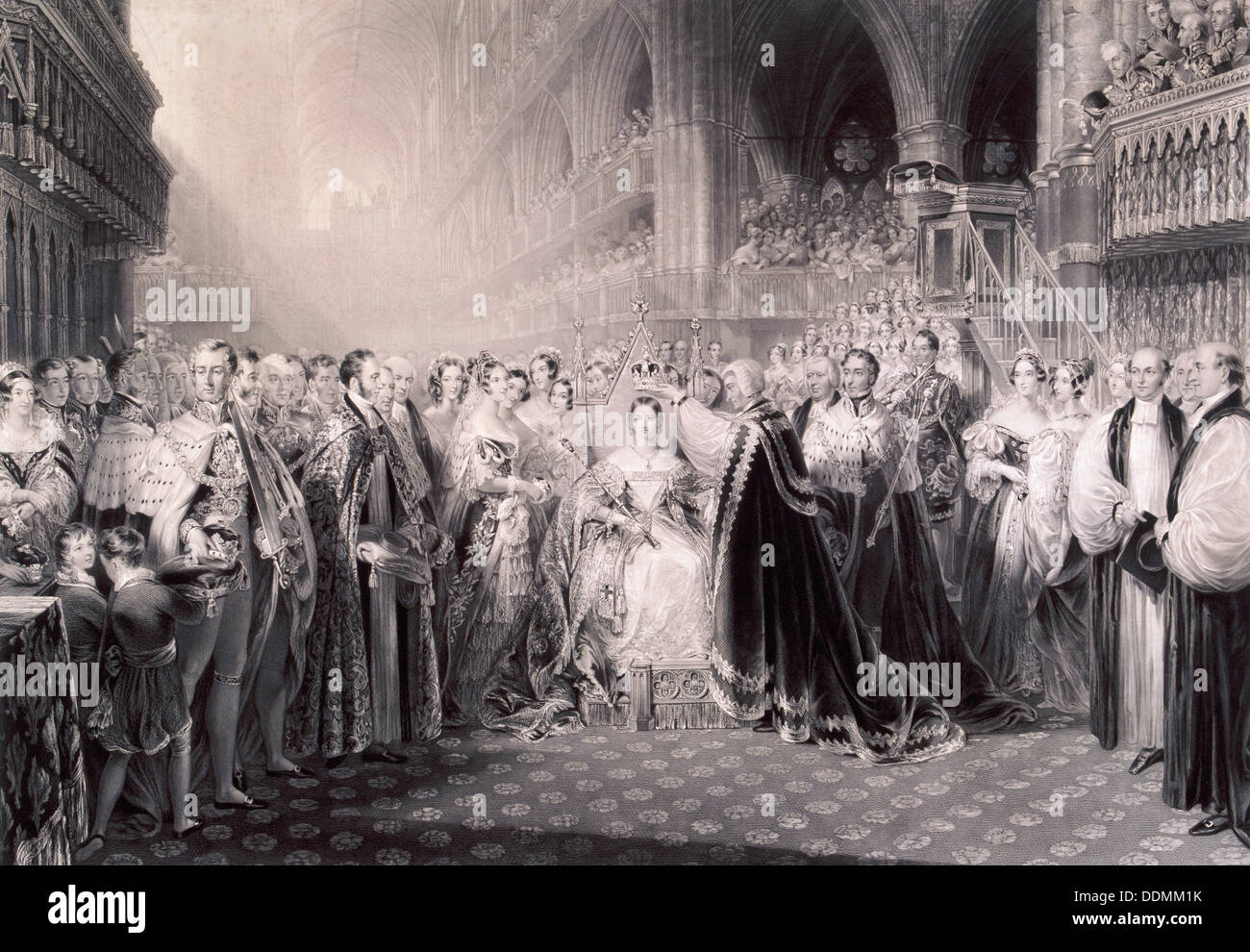 Coronation of Queen Victoria at Westminster Abbey, London, 1838. Artist ...