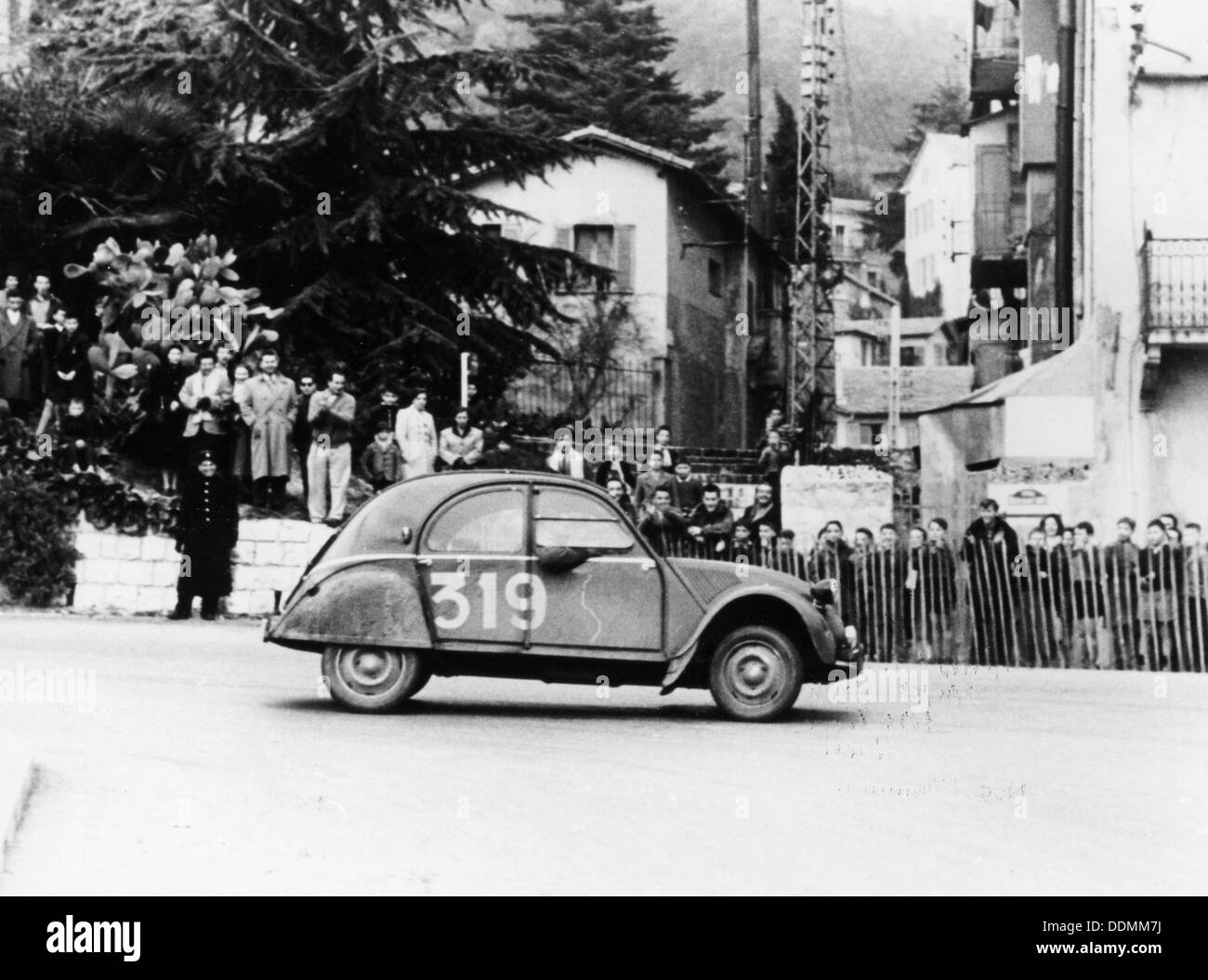 A Citroën 2CV in the Monte Carlo Rally, 1954. Artist: Unknown Stock ...
