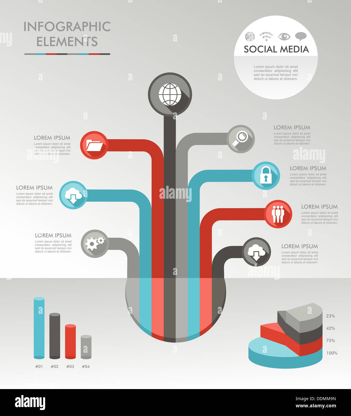 Infographic tree design concept icons text and values concept ...