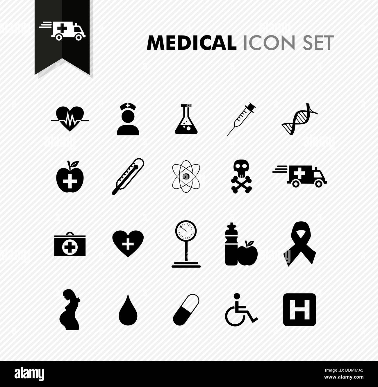 Modern medical health, disease wellness icon set. Vector file in layers ...