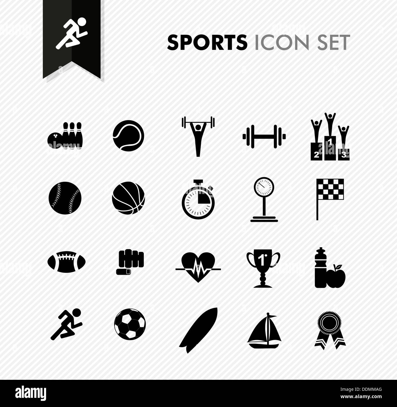 Modern sports workout and exercise icon set. Vector file layered for ...