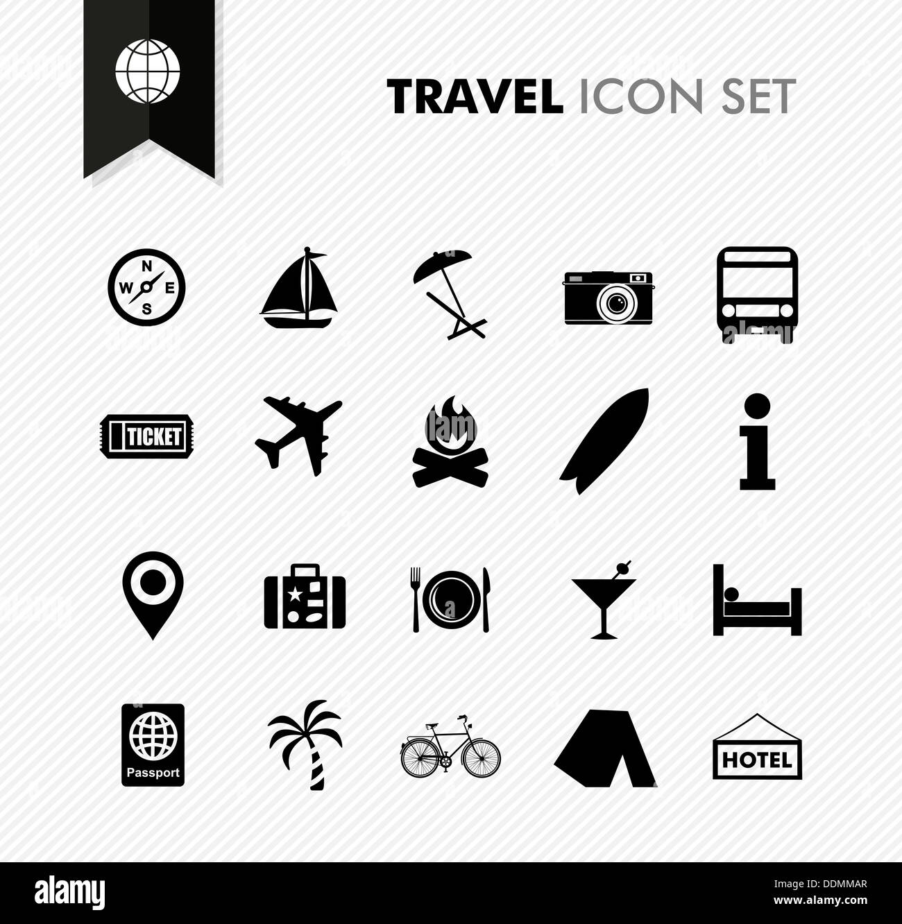 Modern travel vacations and holidays icon set. Vector file in layers ...