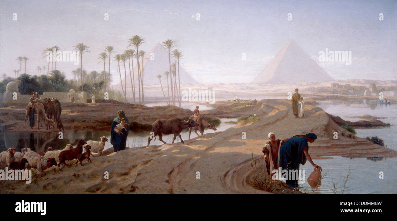 'The subsiding of the Nile', 1873. Artist: Frederick Goodall Stock ...