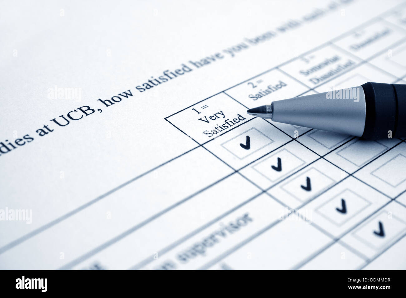 Survey with pen Stock Photo - Alamy