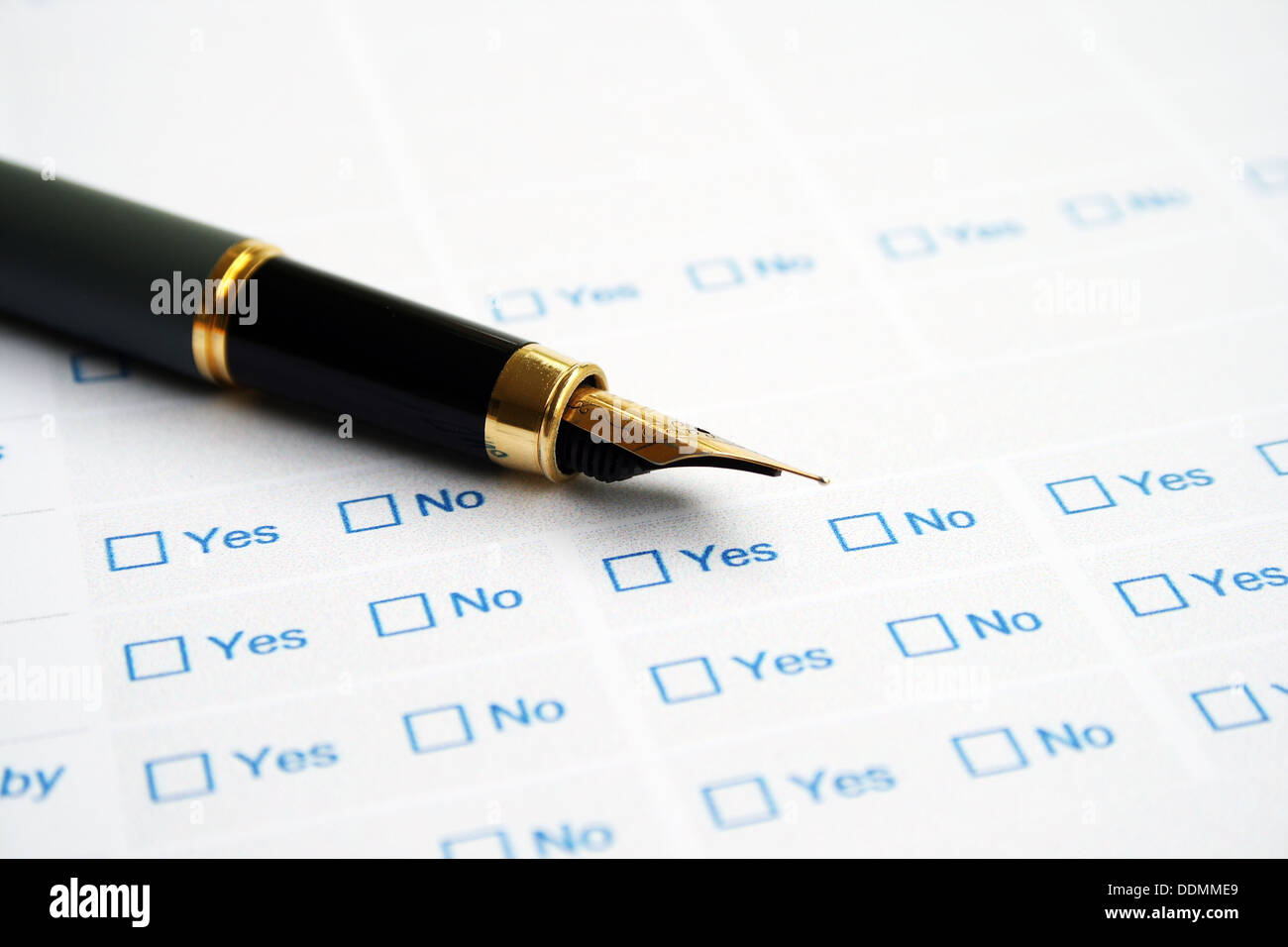 Survey with pen Stock Photo - Alamy