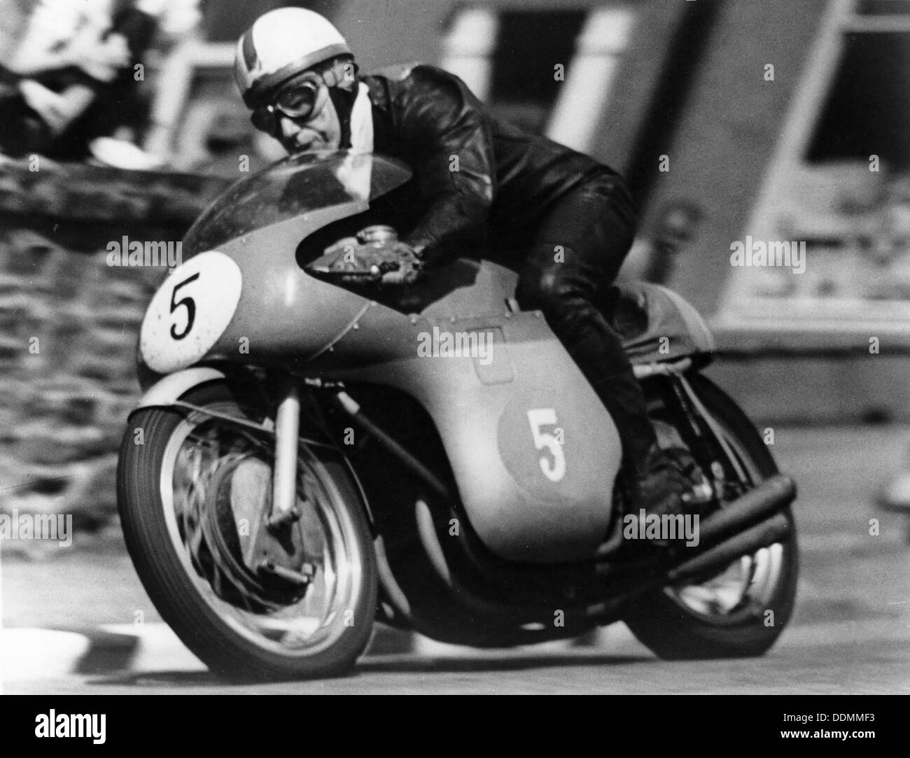 John Surtees winning the Isle of Man Junior TT, on an MV Agusta, 1959 ...