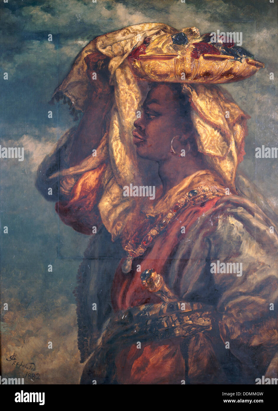 'Black Girl with Fruit', 1882. Artist: Sir John Gilbert Stock Photo - Alamy