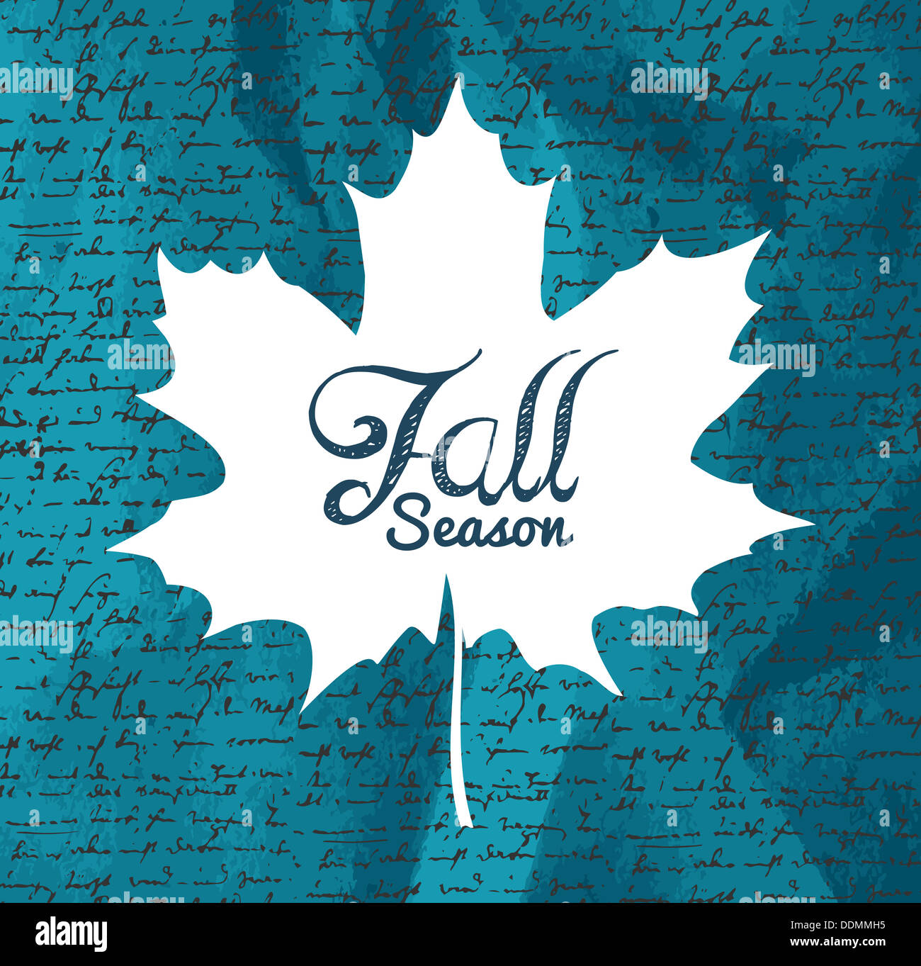 Autumn Fall season text maple leaf shape with hand written background ...