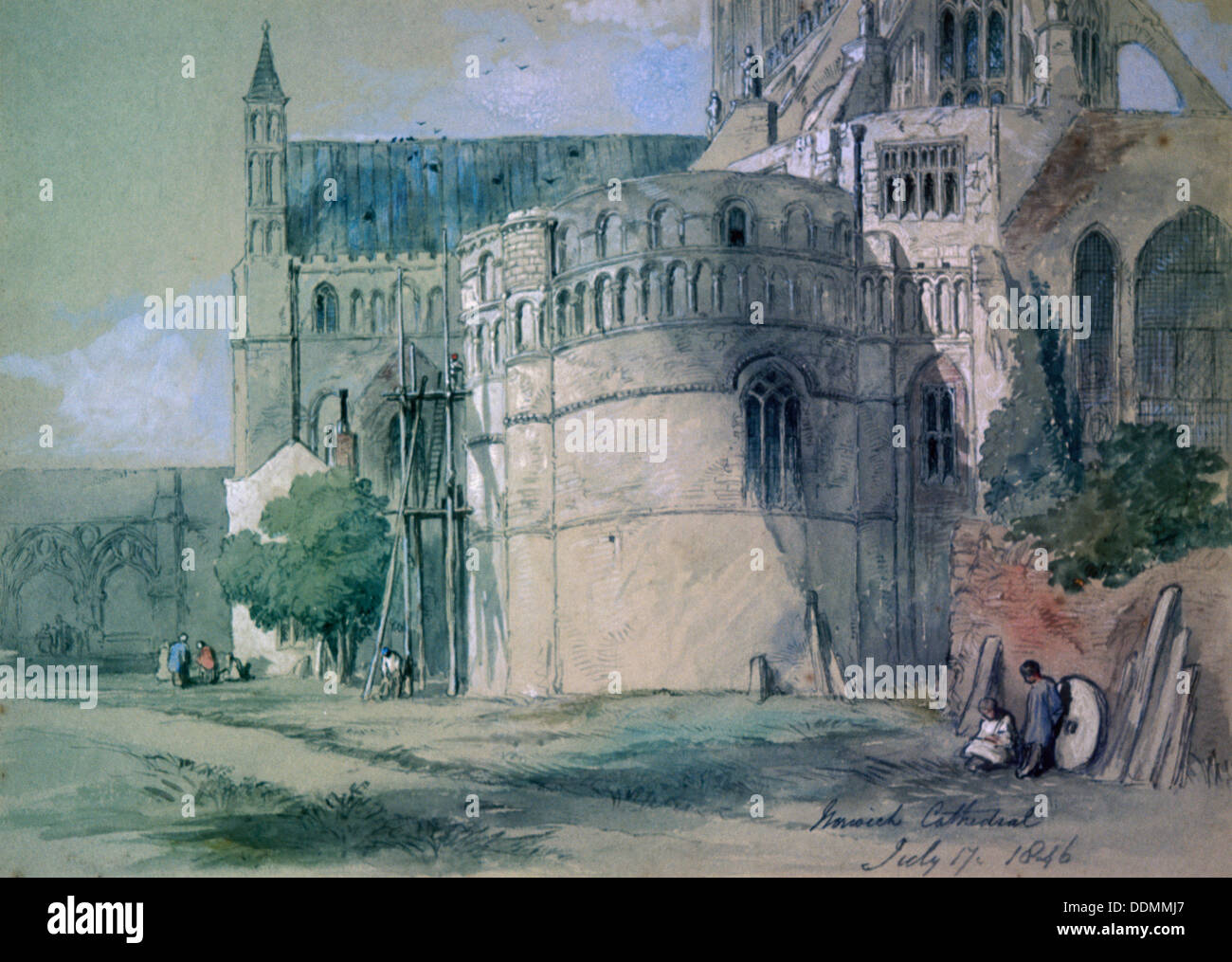Norwich Cathedral, 1846. Artist: Sir John Gilbert Stock Photo - Alamy