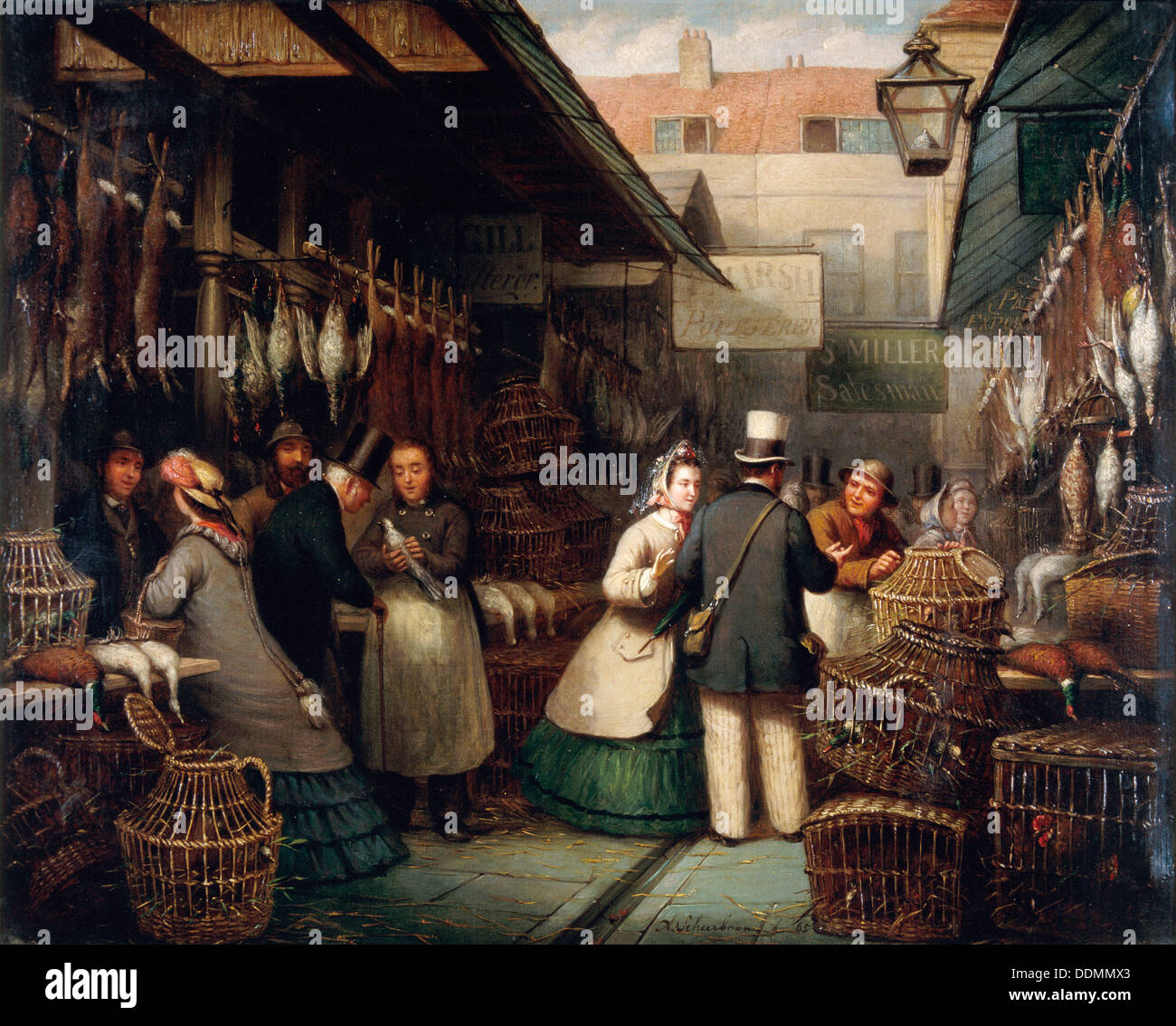 Leadenhall Market, London, 1865. Artist: Andries Scheerboom Stock Photo ...