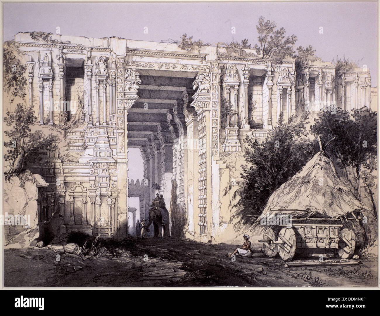 Gateway at Seringham (sic). Artist: Thomas Colman Dibdin Stock Photo ...