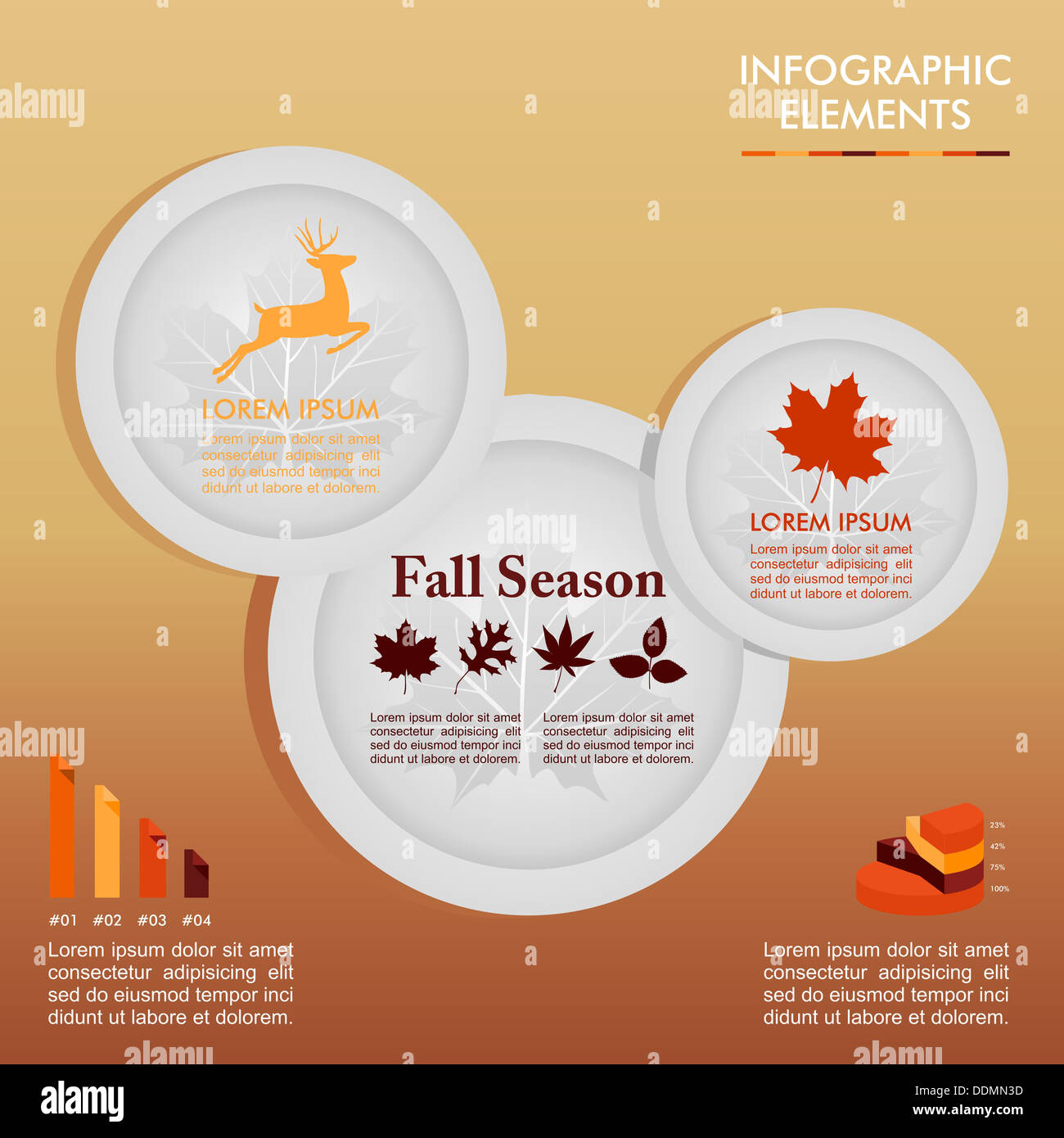 Fall season infographics illustration template. Autumn Concept plates ...