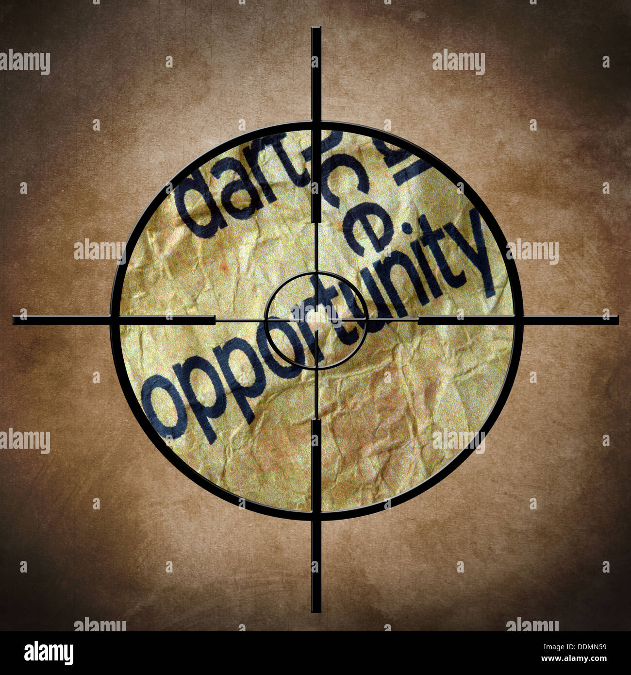 Opportunity text on target Stock Photo - Alamy