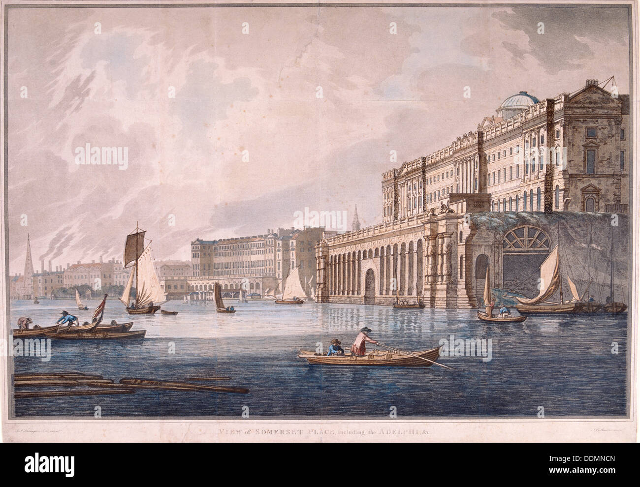 Somerset House, London, 1791. Artist: Joseph Constantine Stadler Stock ...
