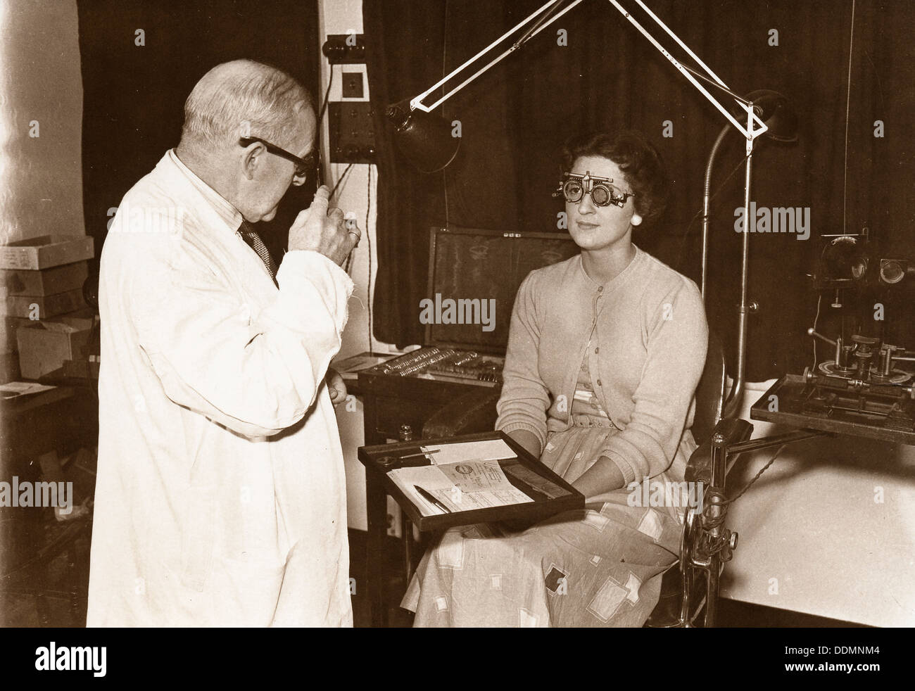 Rowntree optician at work, York, Yorkshire, 1956. Artist: Unknown Stock ...