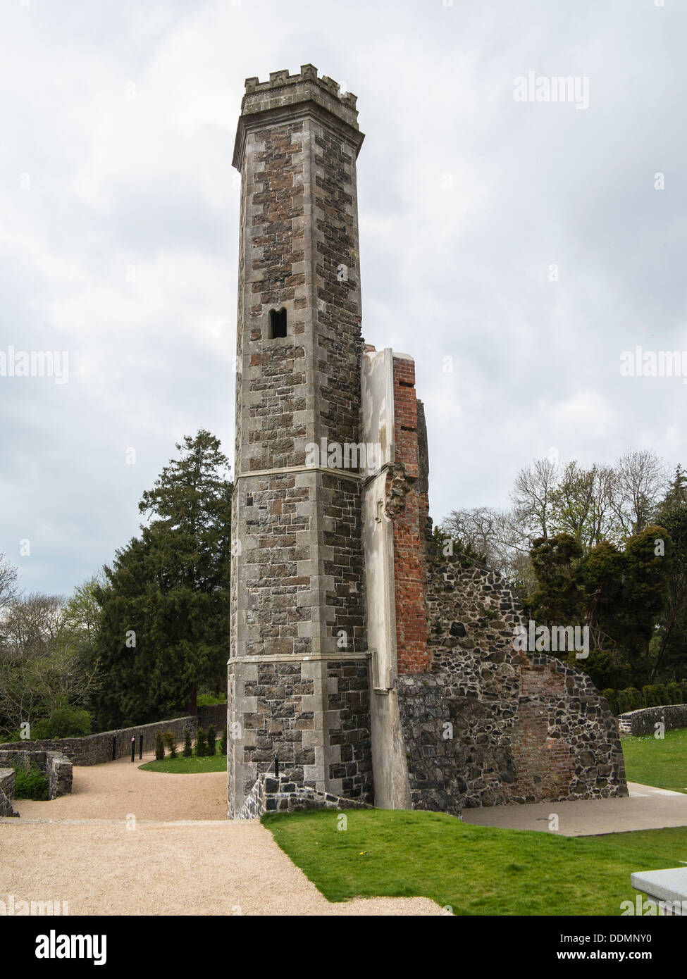 Ancient Irish watch tower in co Antrim Ireland Stock Photo - Alamy
