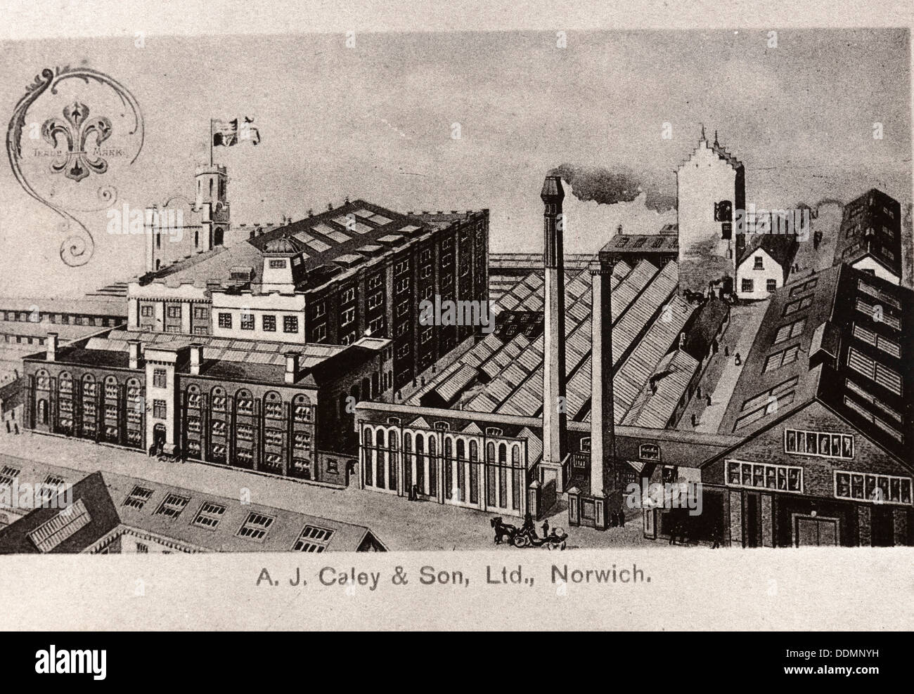 Post card of the Caley confectionery factory, Norwich, Norfolk, 1901 ...