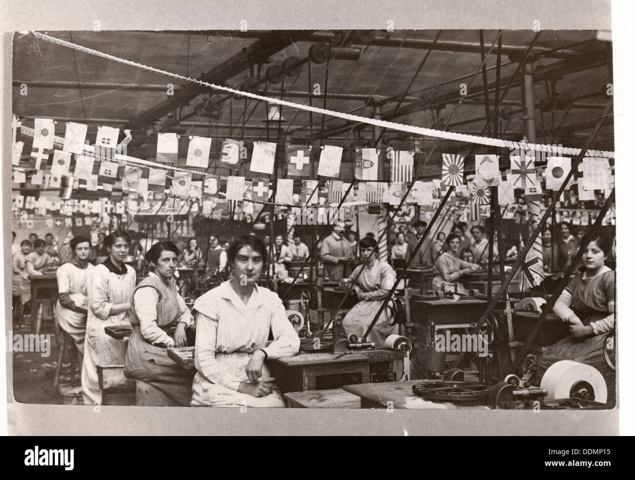 Women sat by their machines, Mackintosh Factory, Halifax, West ...