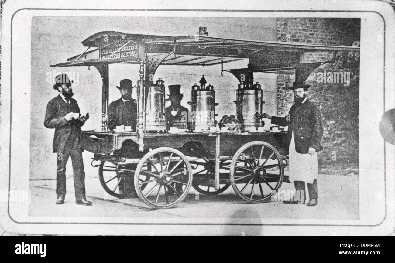 Coffee cart to encourage temperance, 1876. Artist: Unknown Stock Photo ...