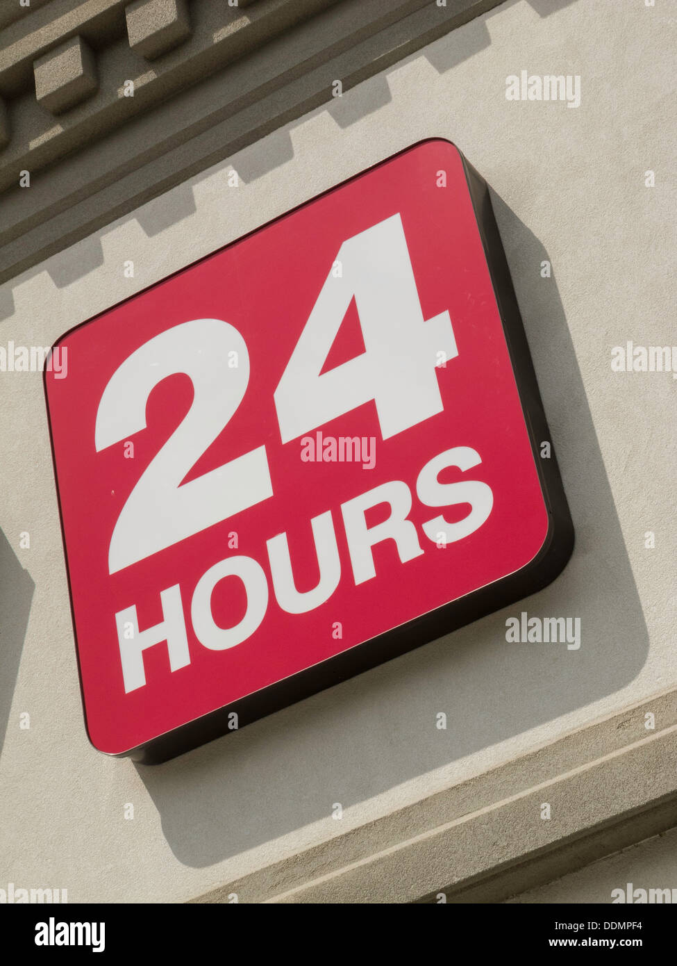 Open 24 Hours Sign, USA Stock Photo - Alamy