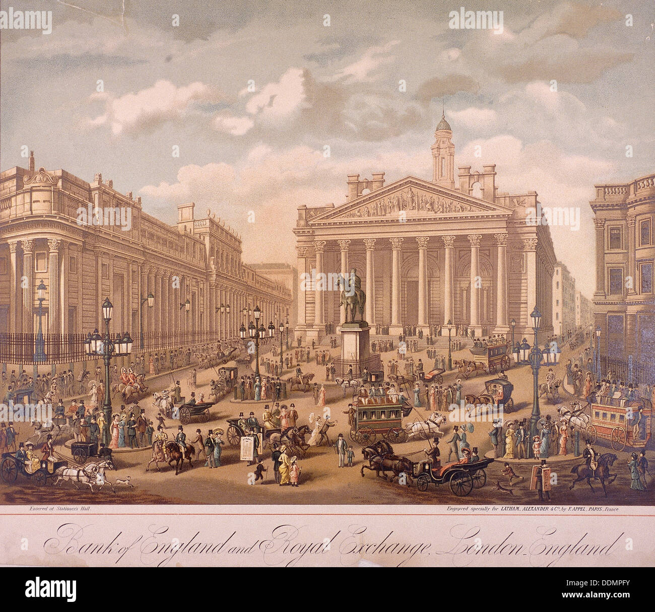 Bank of England and Royal Exchange, London, c1860. Artist: F Appel ...