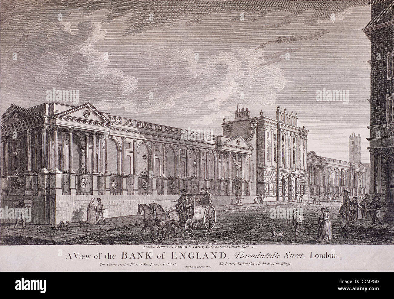 Bank of England, Threadneedle Street, London, 1797. Artist: Anon Stock ...