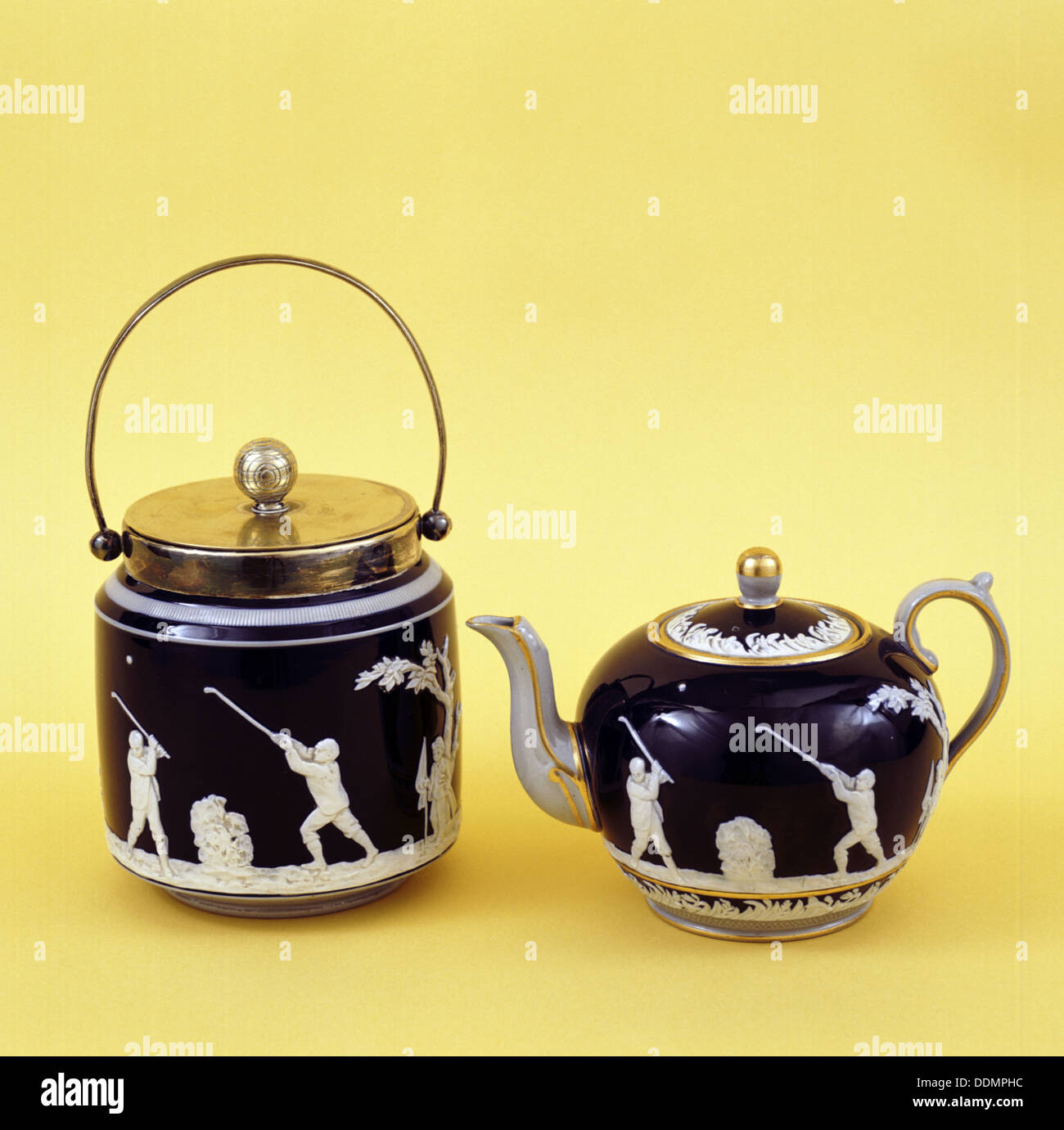 Copeland Spode golf-themed ceramics, c1905. Artist: Unknown Stock Photo ...