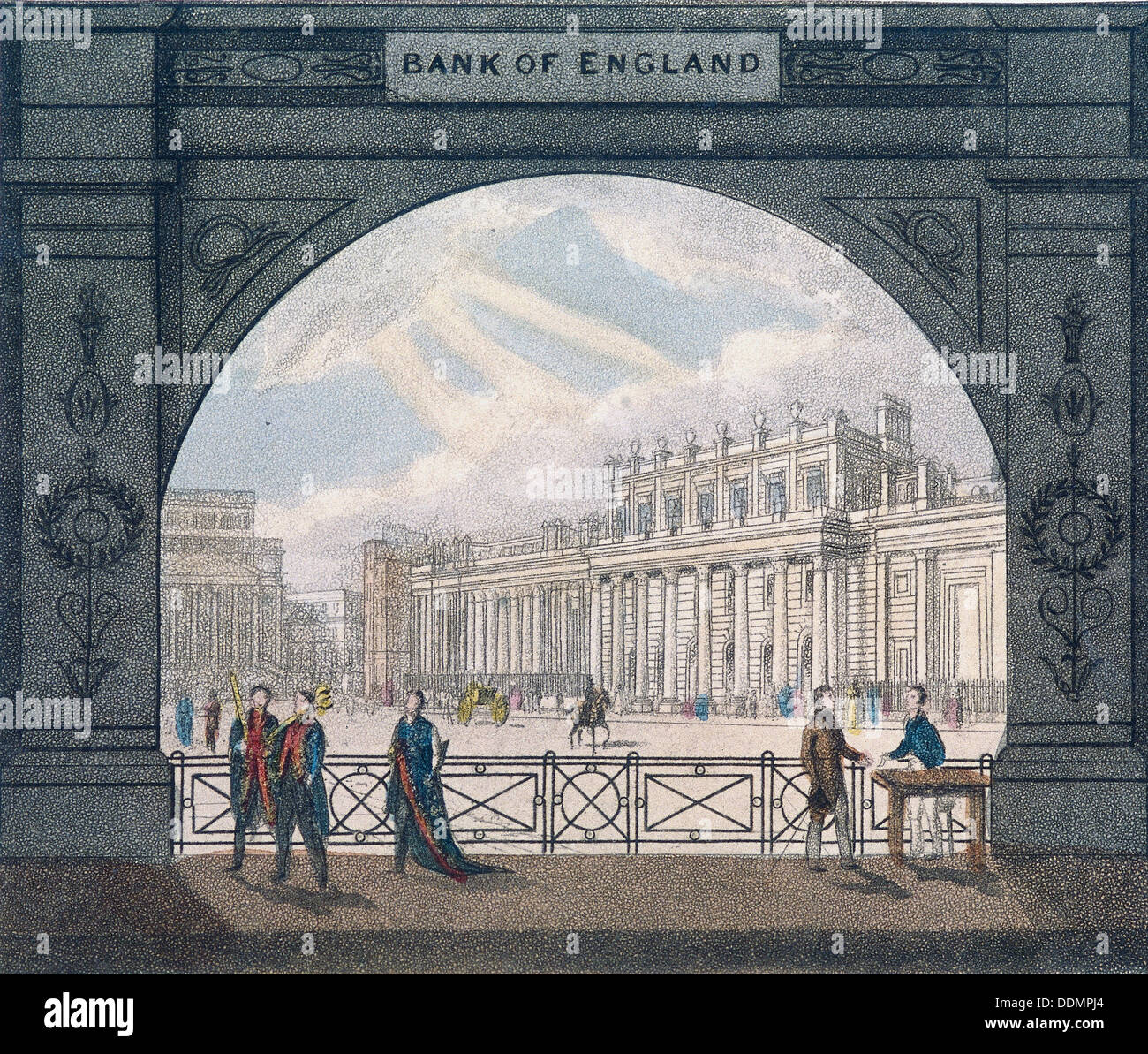 Bank of England, Threadneedle Street, London, c1820. Artist: Anon Stock ...
