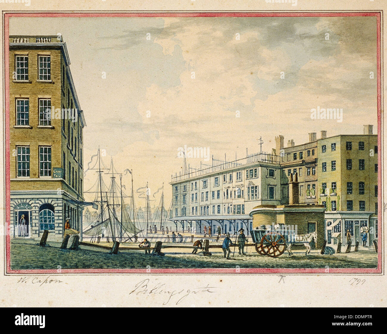 Billingsgate Market, London, 1799. Artist: William Capon Stock Photo ...