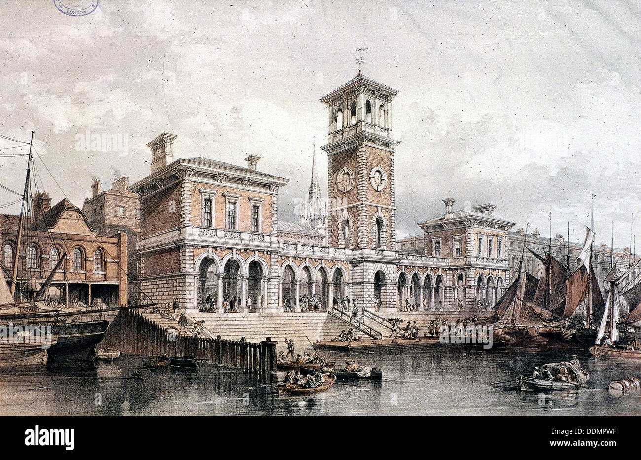 Billingsgate Wharf and Market, London, 1851. Artist: George Hawkins ...