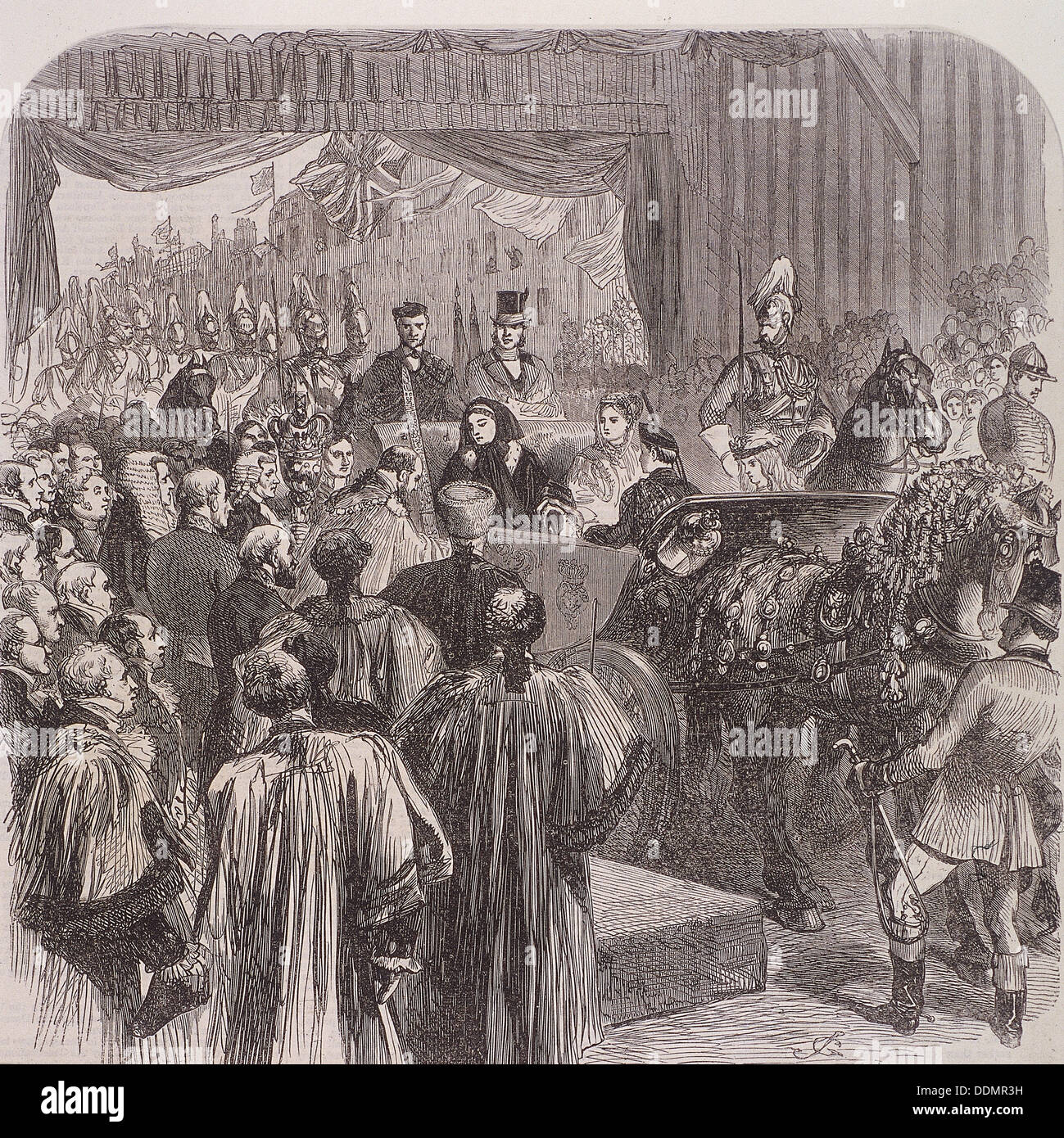 Queen Victoria opening Blackfriars Bridge, London, 1869. Artist: JG ...
