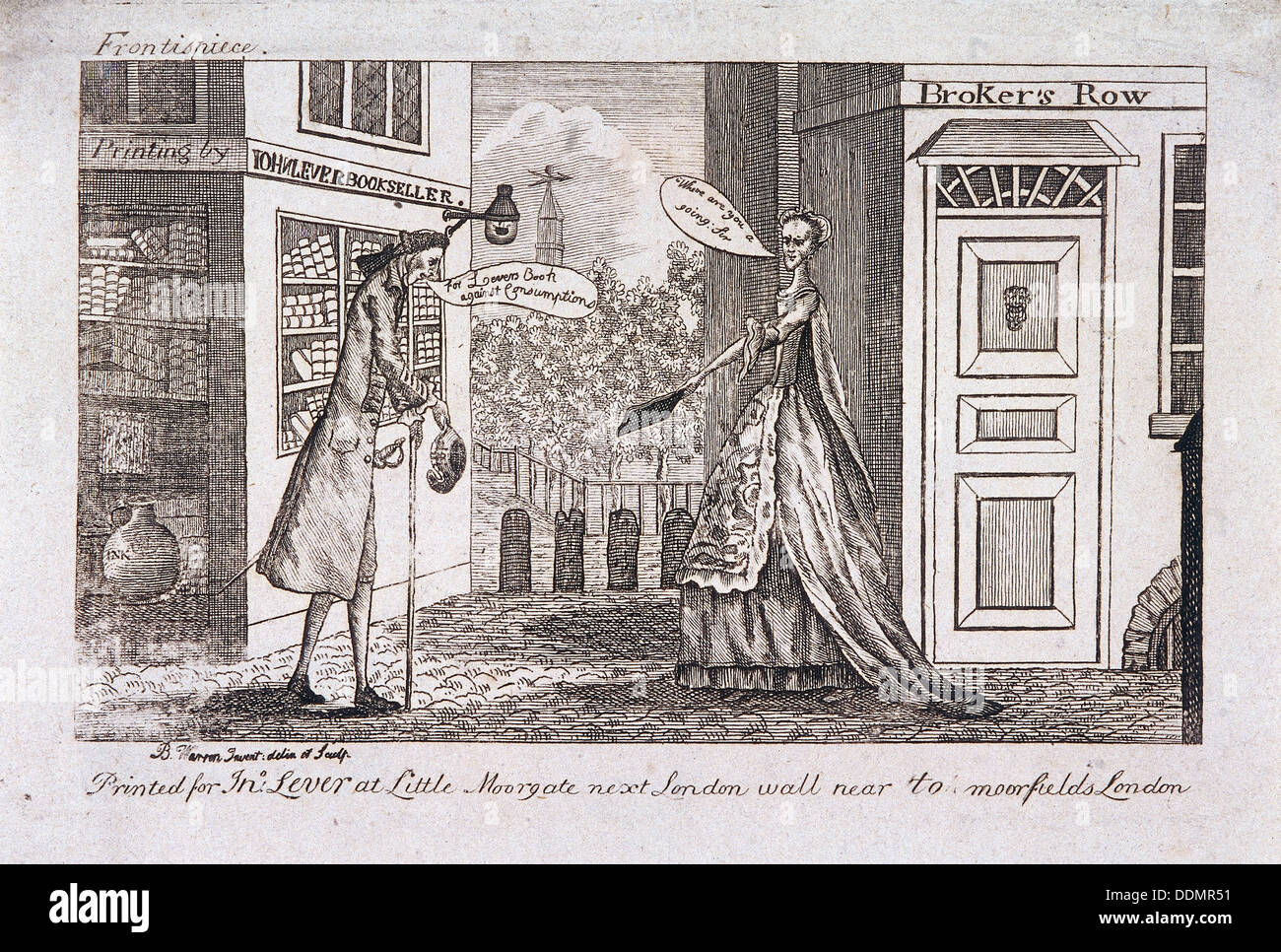 Broker Row (now Blomfield Street), London, c1780. Artist: B Warren ...